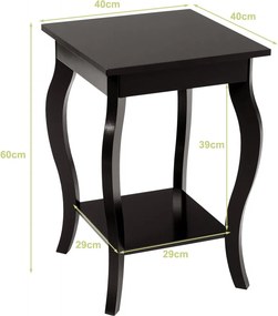 Costway Sada 2 kusů s elegantními odkládacími stolky se zakřivenými nohami a 2