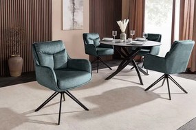 Designová otočná židle Brock petrolejový samet