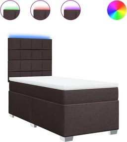 Box spring postel s matrací tmavě hnědá 90x190 cm textil 3292646