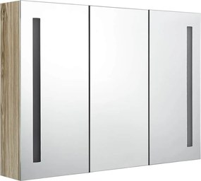 LED koupelnová skříňka se zrcadlem 89 x 14 x 62 cm dub 326529