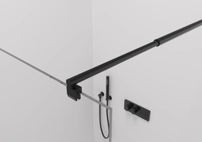 Cerano Onyx, sprchová zástěna Walk-in 120x200 cm, 8 mm čiré sklo, černý profil, CER-CER-DY101B-120-200