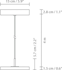 Bílé LED závěsné svítidlo s kovovým stínidlem ø 15 cm Asteria Micro – UMAGE