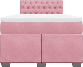 Box spring postel s matrací růžová 120x190 cm samet 3288569