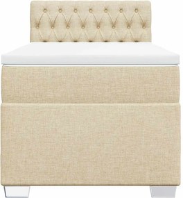 Box spring postel s matrací krémová 100 x 200 cm textil 3285811