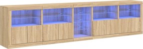 Příborník s LED osvětlením dub sonoma 283 x 37 x 67 cm 3209025