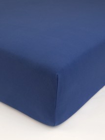 MK Lůžkoviny Jersey prostěradlo s elastanem Deluxe 200 × 200 cm – tmavě modré