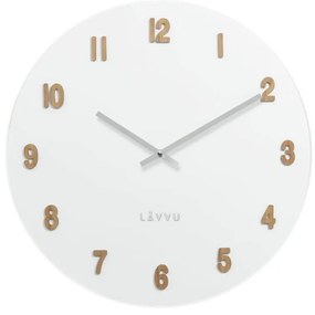 Velké bílé dřevěné hodiny LAVVU WHITE LCT4070