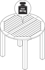 Tchibo - Kulatý/oválný rozkládací zahradní stůl - barva: hnědá
