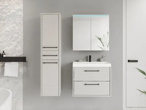 Koupelnový nábytek Tomeq I, Barva: kašmírová béžová, Sifon k umyvadlu: ano, Osvětlení: osvětlení LED RGB - barevné, Baterie: Economico BYU 020M