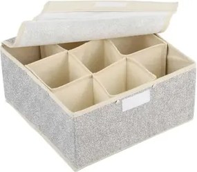 MSV prodyšný zásuvkový box s 9 přihrádkami šedý / polypropylen / 26.5