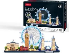 CubicFun Puzzle 3D City Line Londýn LED / 3D puzzle / LED osvětlení