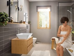 Hansgrohe Rebris E, vysoká páková baterie 240 CoolStart pro umyvadlovou mísu bez odtokové soupravy, chromová, 72583000