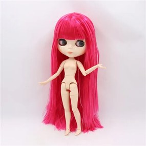 Panenka Blythe "světle růžové vlasy" Varianty: rovné fushia vlasy