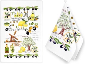 Bellatex Kuchyňské utěrky sada 2 kusů 40x60 cm Oliva žlutá, zelená