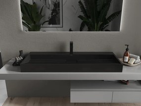 Mexen Ava, umyvadlo na desku z konglomerátu 1/O 120 x 46 cm, černá matná, 23011271