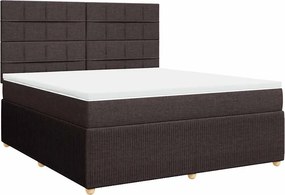 Box spring postel s matrací tmavě hnědá 180x200 cm textil 3294438