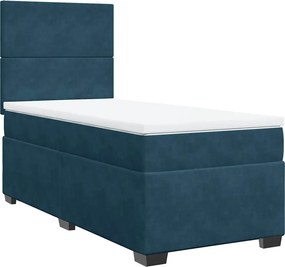 Box spring postel s matrací modrá 80 x 200 cm samet 3290760