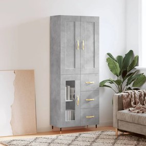 Skříň highboard betonově šedá 69,5x34x180 cm kompozitní dřevo - Default Title