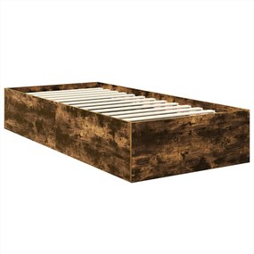 Rám postele s čelo Kouřový dub 75 x 190 cm Kompozitní dřevo 3408722