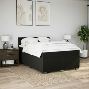 Box spring postel s matrací černá 140x200 cm textil 3288206