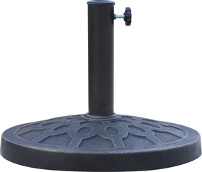 Outsunny Kulatá Základna pro Slunečník 12 kg s Rukojetí, Resinová a Ocelová Stojan pro Ø38 mm a Ø48 mm Tyče, pro Venkovní Použití, Bronzová | Aosom