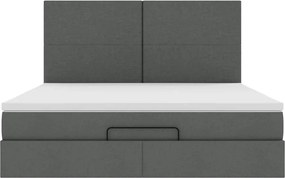 Osmanský rám postele s matrací tmavě šedá 160x200cm textil 3313086