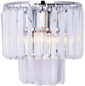 Brilagi led křišťálové nástěnné svítidlo mozart 2× e14 40 w lesklý chrom