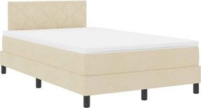 Postel s boxspringem s čelo Krémová 120 x 200 cm textil 3338760