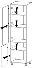 LANGEN ap | potravinová skříňka D40SP policová, regál | push open | UNI provedení | artisan
