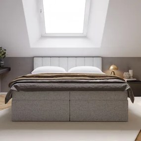 Postel boxspring se 2 úložnými prostory šedá PEDRO SOTTO PU 160x200 cm