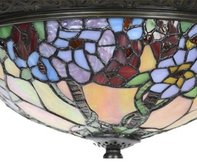 Stropní svítidlo Tiffany Loraina béžovo fialové – 37x19 cm