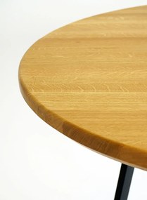 Kulatý jídelní stůl Rondo s masivní dubovou deskou 1300 mm