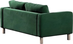 Potah na pohovku IKEA  Karlstad 2-místná, nerozkládací, krátký barva zelená látka lesklé, sametová