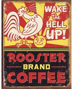 Plechová cedule Rooster Brand Coffee 40 cm x 32 cm