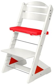 Jitro Dětská rostoucí židle Plus bílá Červený klín + červený