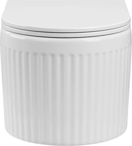 Invena Glamour, závěsná WC mísa se Swirlflush 495x365x363 mm + toaletní sedátko s pomalým zavíráním, bílá, INV-CE-92-001-L