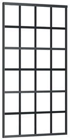 vidaXL Posuvné dveře ESG sklo a hliník 102 x 205 cm černé