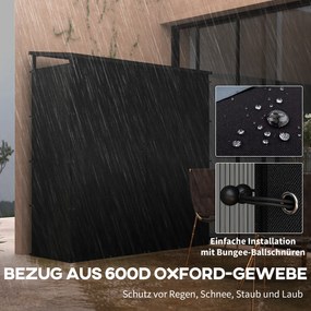 Outsunny regál na palivové dřevo 185 x 62 x 184 cm regál na palivové dřevo s vodotěsným krytem, regál na palivové dřevo pro venkovní použití, vnitřní…