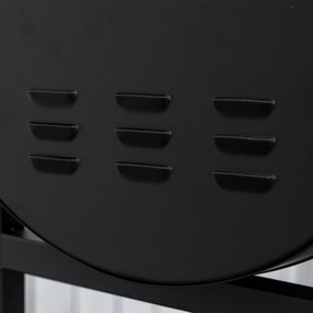 Outsunny Gril na dřevěné uhlí s nastavitelnou výškou pro venkovní přenosný gril s odkládací policí a koly 90x45x96 cm černý
