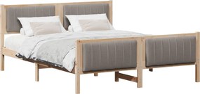 Rám postele Hnědá a taupe 160 x 200 cm Masivní borovicové dřevo 3394311