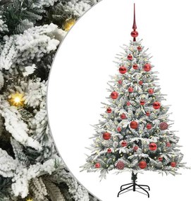 Umělý přednažený vánoční stromek se soupravou koulí Zelená 3395384