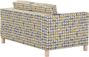 Potah na pohovku IKEA  Karlanda 2-místná, krátký barva modrá látka pletený vzor, vzorované