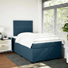 Box spring postel s matrací modrá 120 x 190 cm samet 3293162
