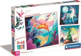 Clementoni PUZZLE Fantastické bytosti / 3x48 dílků / od 5 let