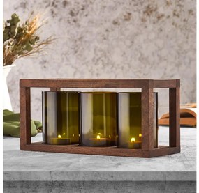 Asir Svícen 13x28 cm dřevo/sklo AS1452