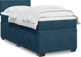 Box spring postel s matrací modrá 100 x 200 cm samet 3288532