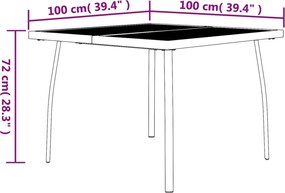 vidaXL Zahradní stůl antracitový 100 x 100 x 72 cm ocelové pletivo [362732]