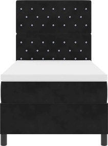 Postel s boxspringem s matrací s čelo Černý 90 x 190 cm samet 3339736
