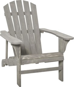 Outsunny Adirondack křeslo - venkovní zahradní křeslo 78L x 89W x 88H cm z masivního jedlového dřeva se šedým opotřebeným efektem pro zahradu, terasu