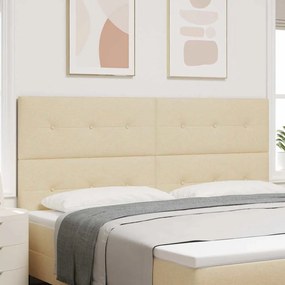 Výškově nastavitelné čelo postele s čelo Krémová 200 cm textil 3337865